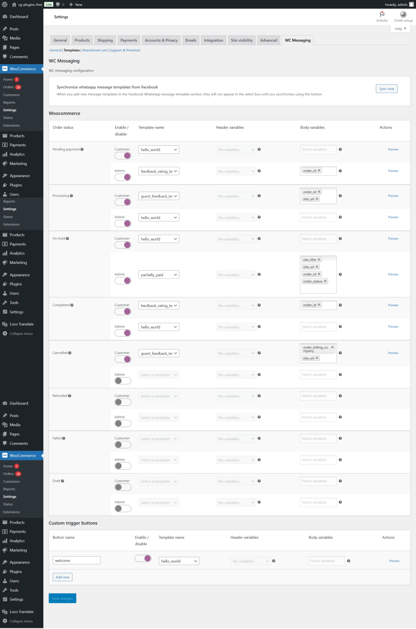 WC Messaging-woocommerce Whatsapp - One The Top Whatsapp For Woocommerce Plugin - By Sevengits ...